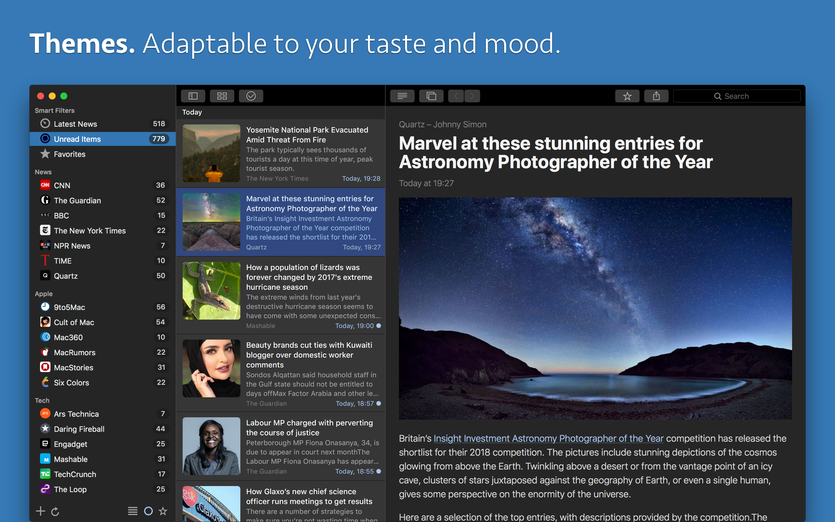News Explorer en Setapp | Eficaz lector de noticias para tu Mac
