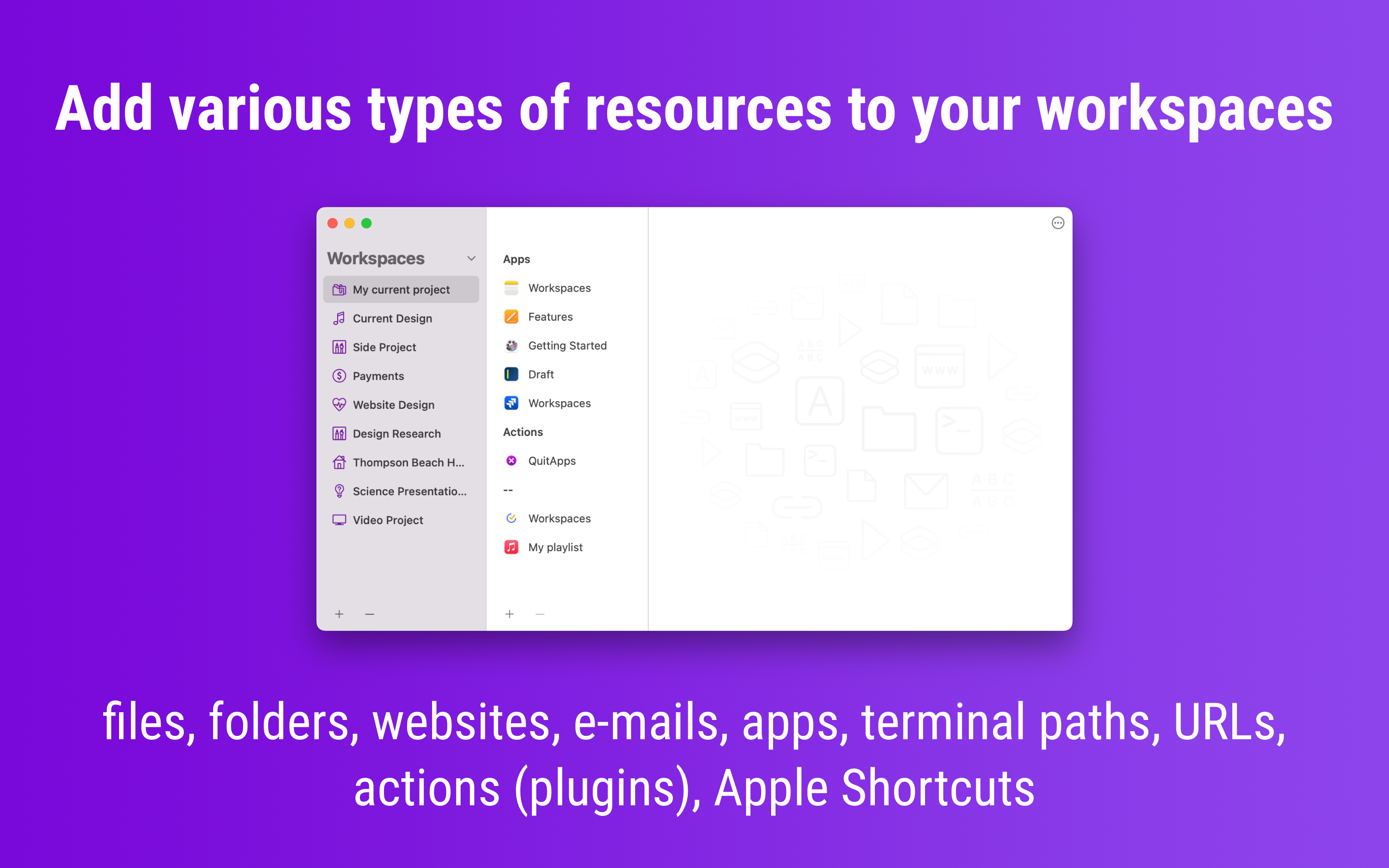 Workspaces on Setapp | Your things well-organized