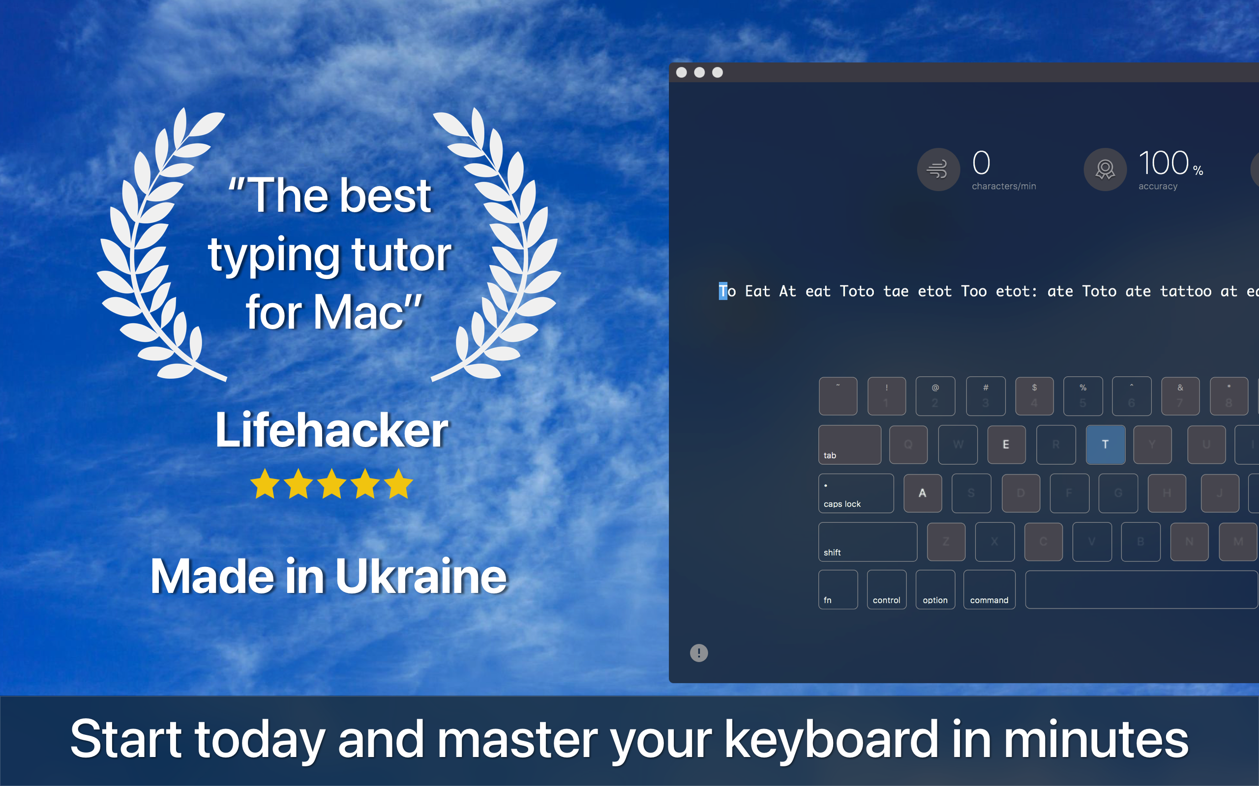 KeyKey Typing Tutor on Setapp | The best app to improve typing speed on Mac
