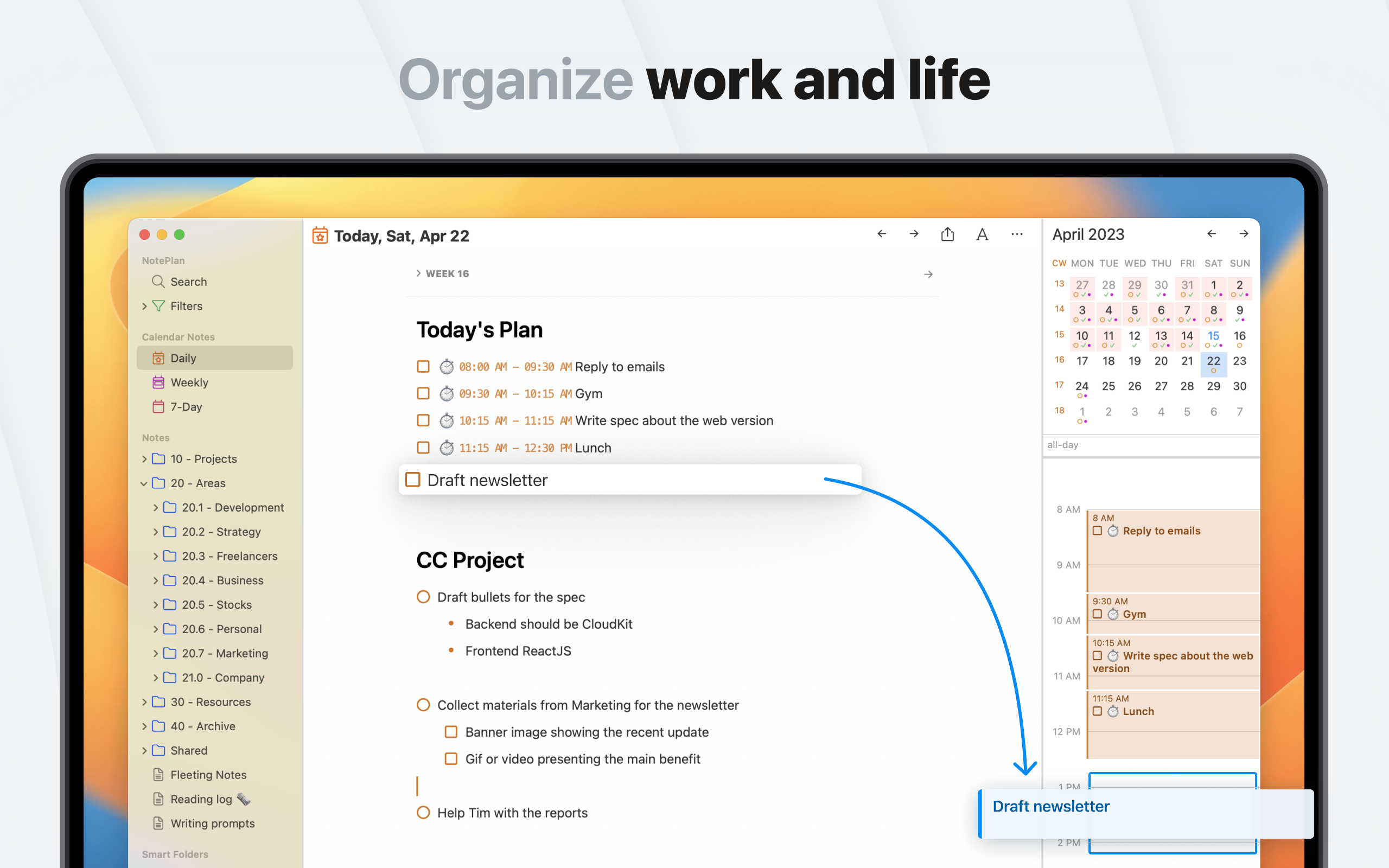 NotePlan on Setapp | Digital note-taking done right