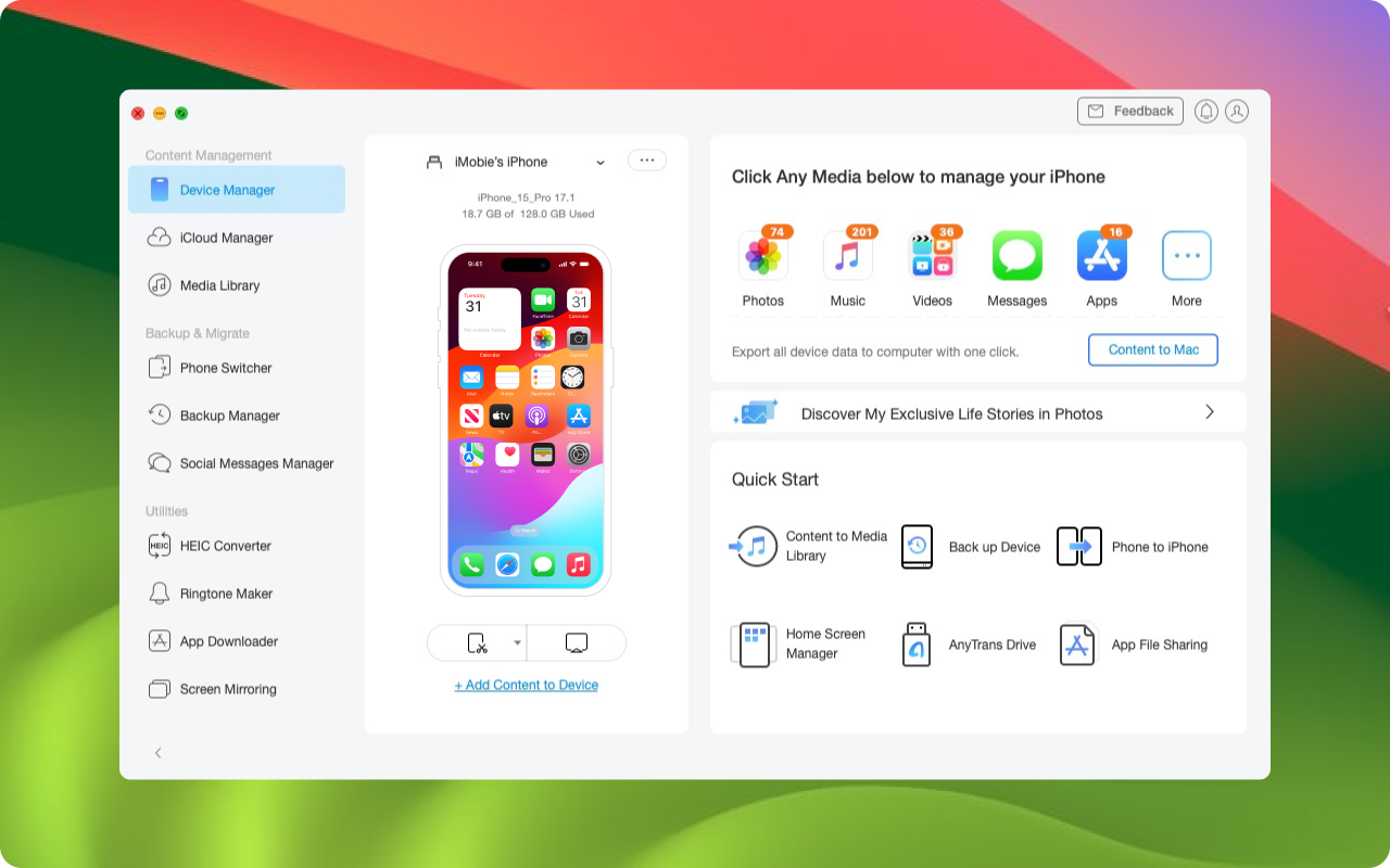 AnyTrans on Setapp | An all-embracing file transferring tool