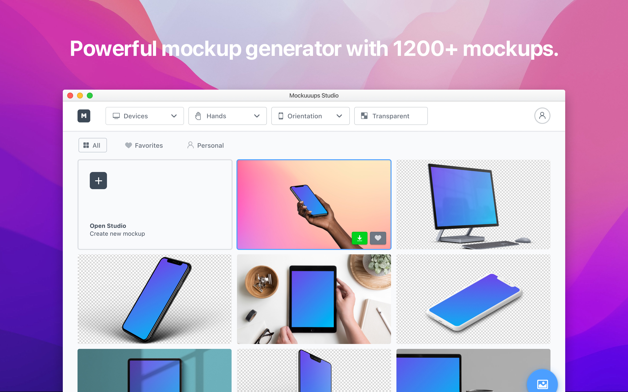 Mockuuups Studio on Setapp | Create mockups in seconds