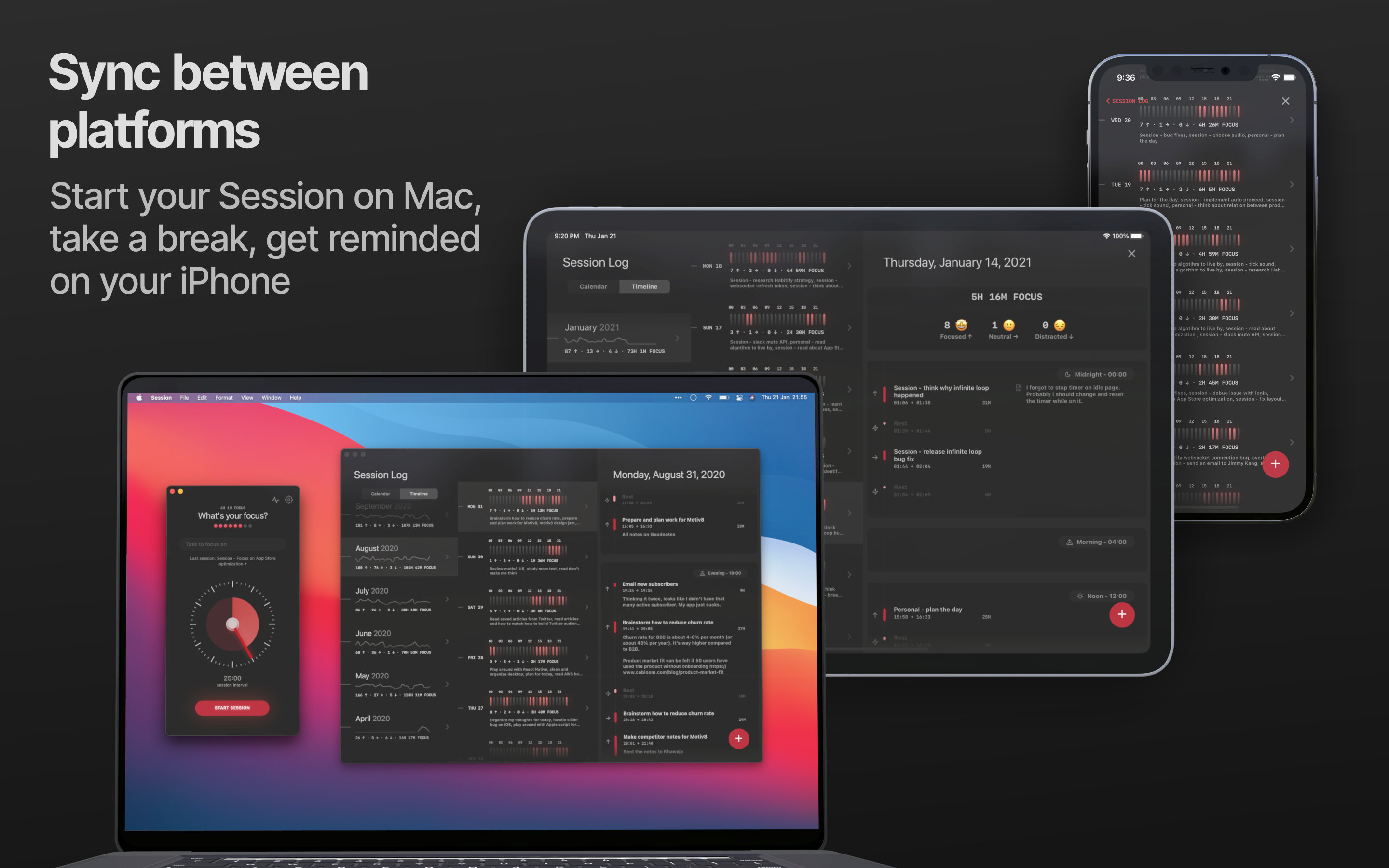 Session on Setapp | Pomodoro timer with analytics