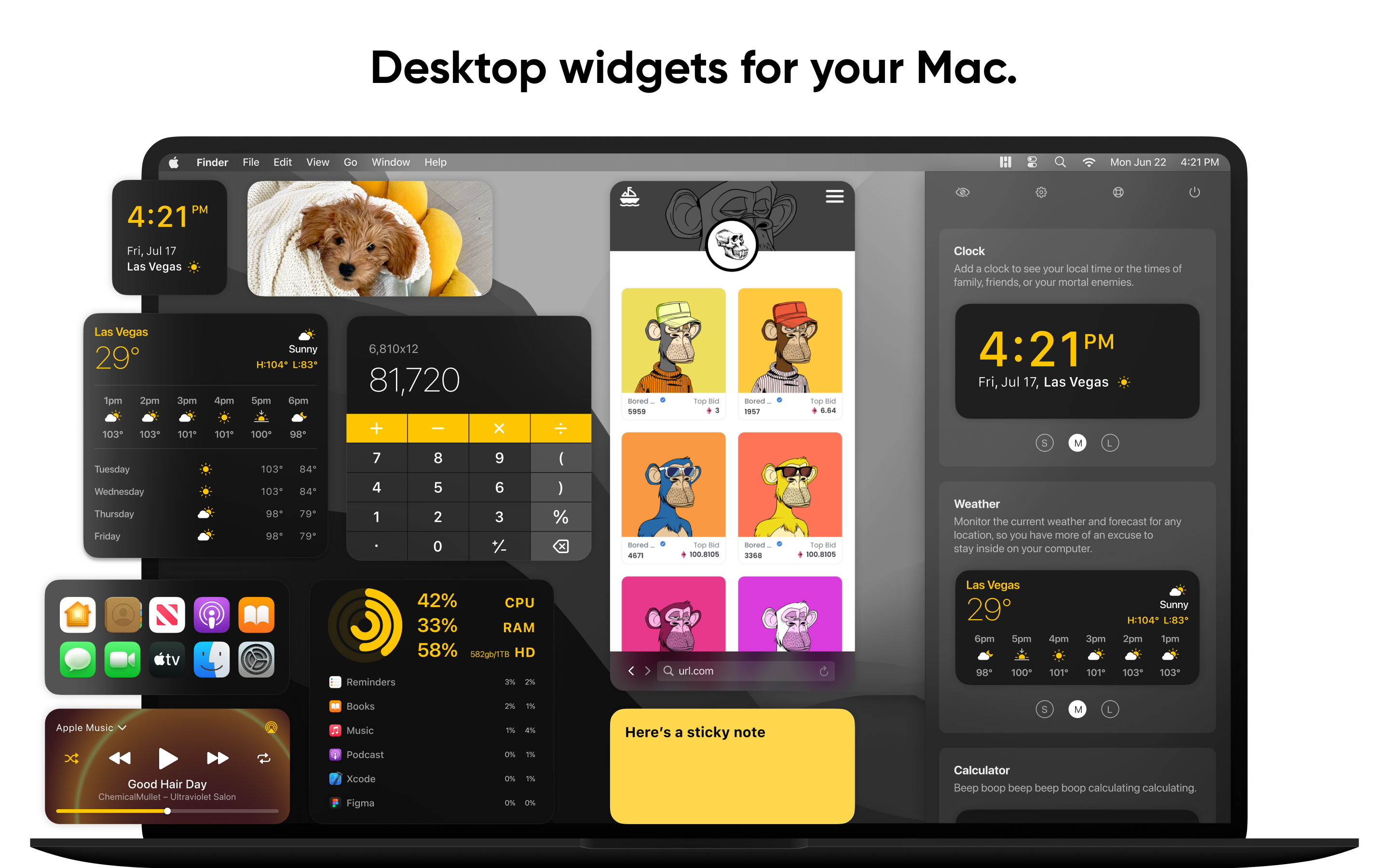 WidgetWall on Setapp | Add widgets to Mac desktop