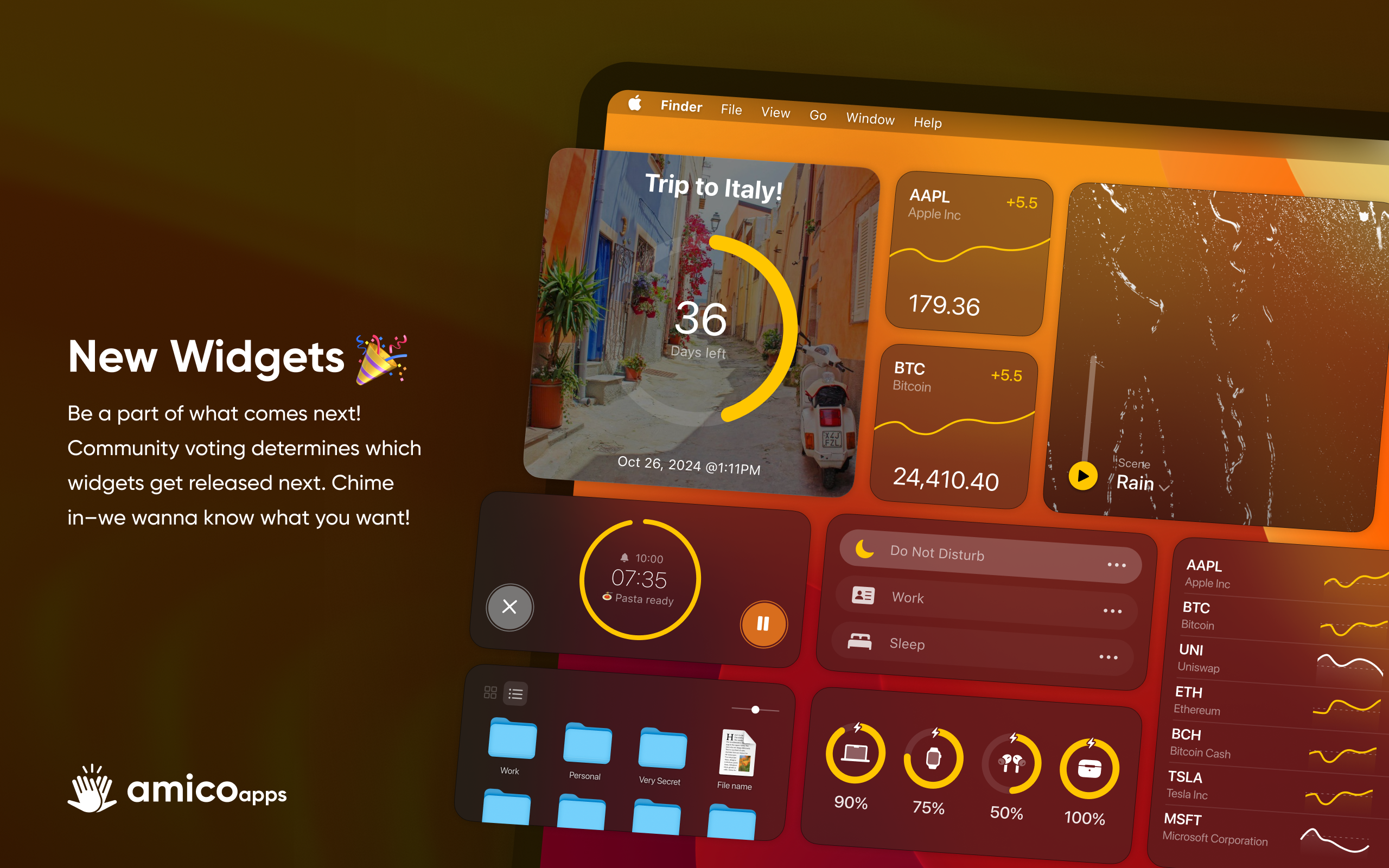 WidgetWall on Setapp | Add widgets to Mac desktop