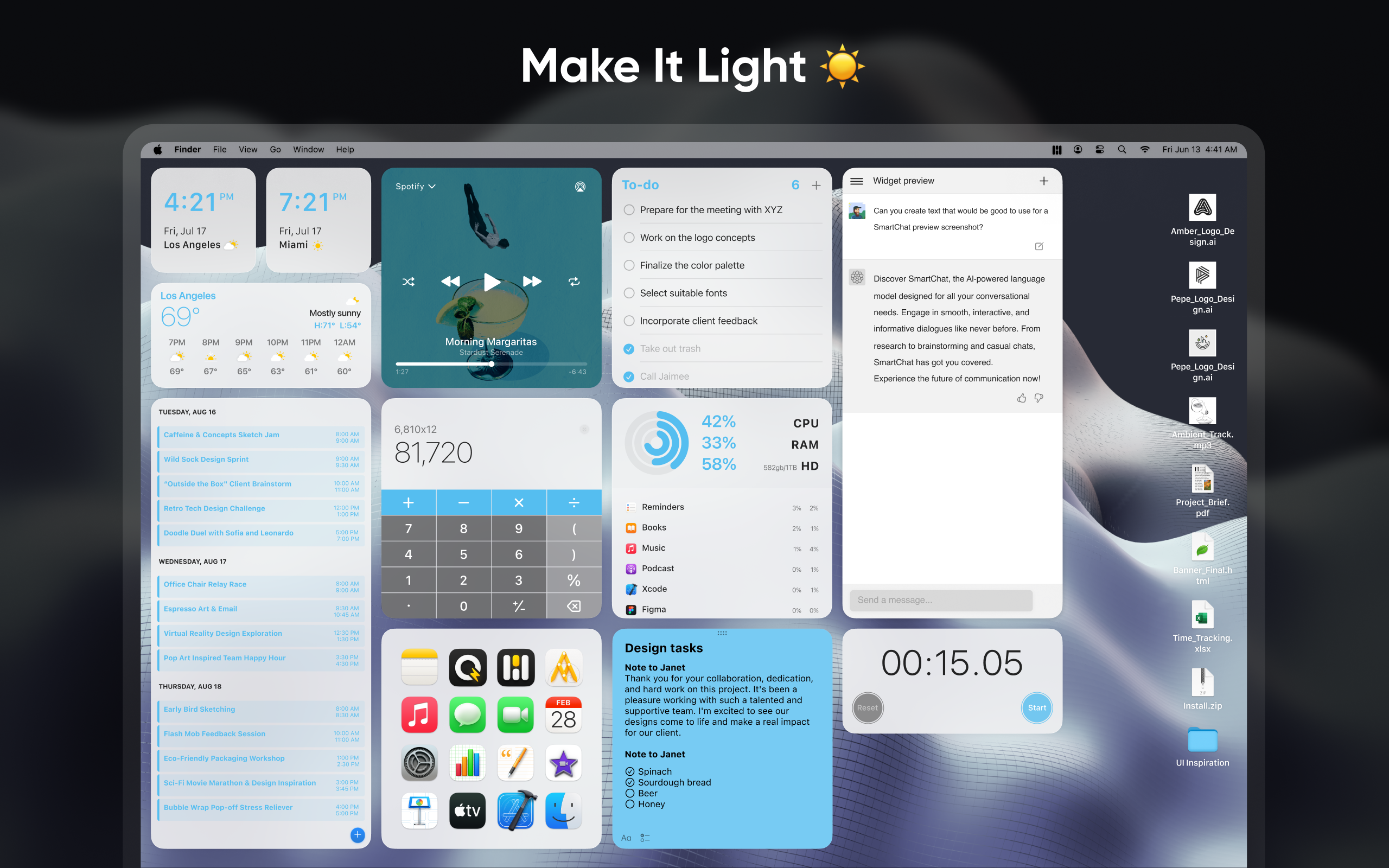 WidgetWall on Setapp | Add widgets to Mac desktop