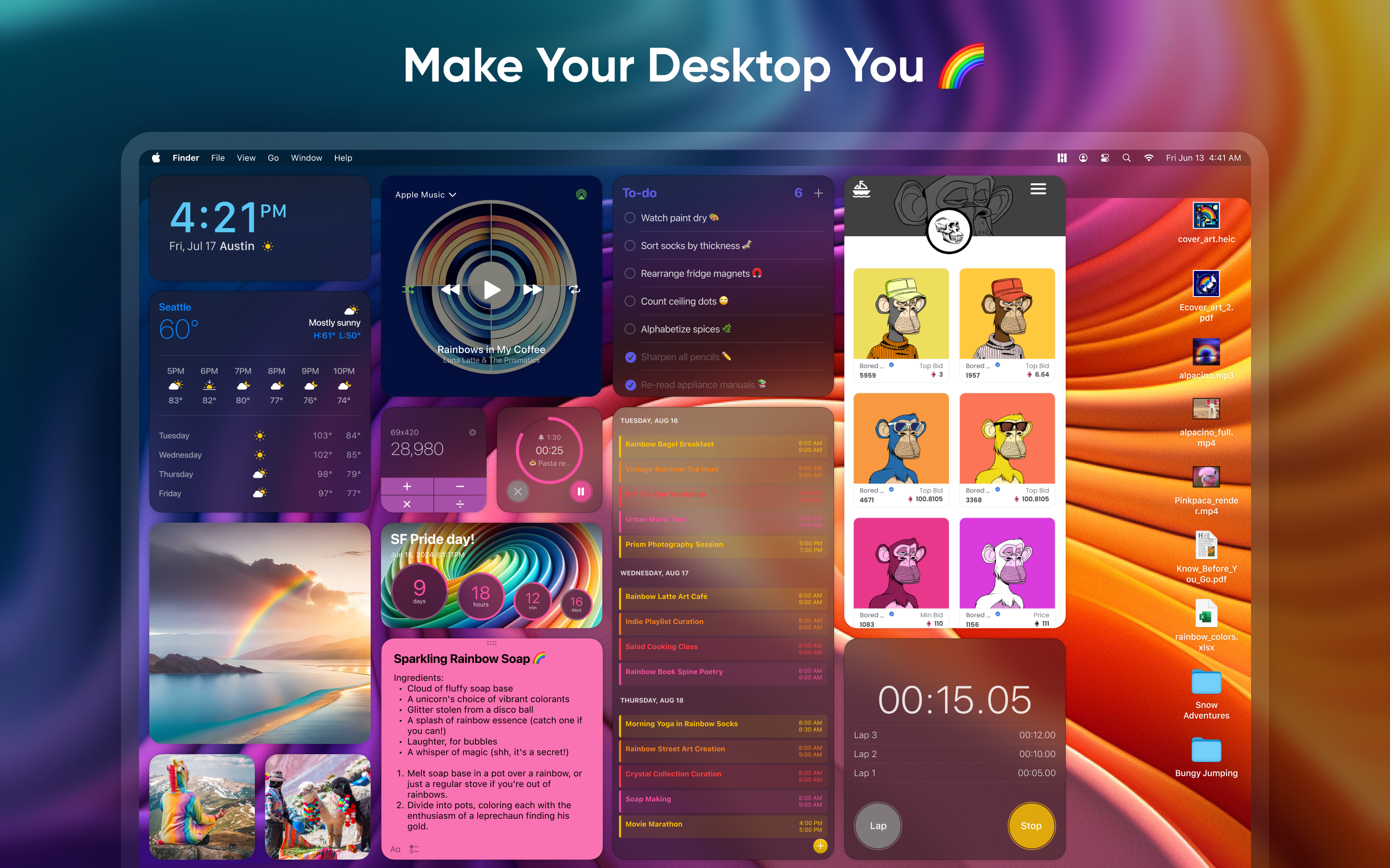 WidgetWall on Setapp | Add widgets to Mac desktop