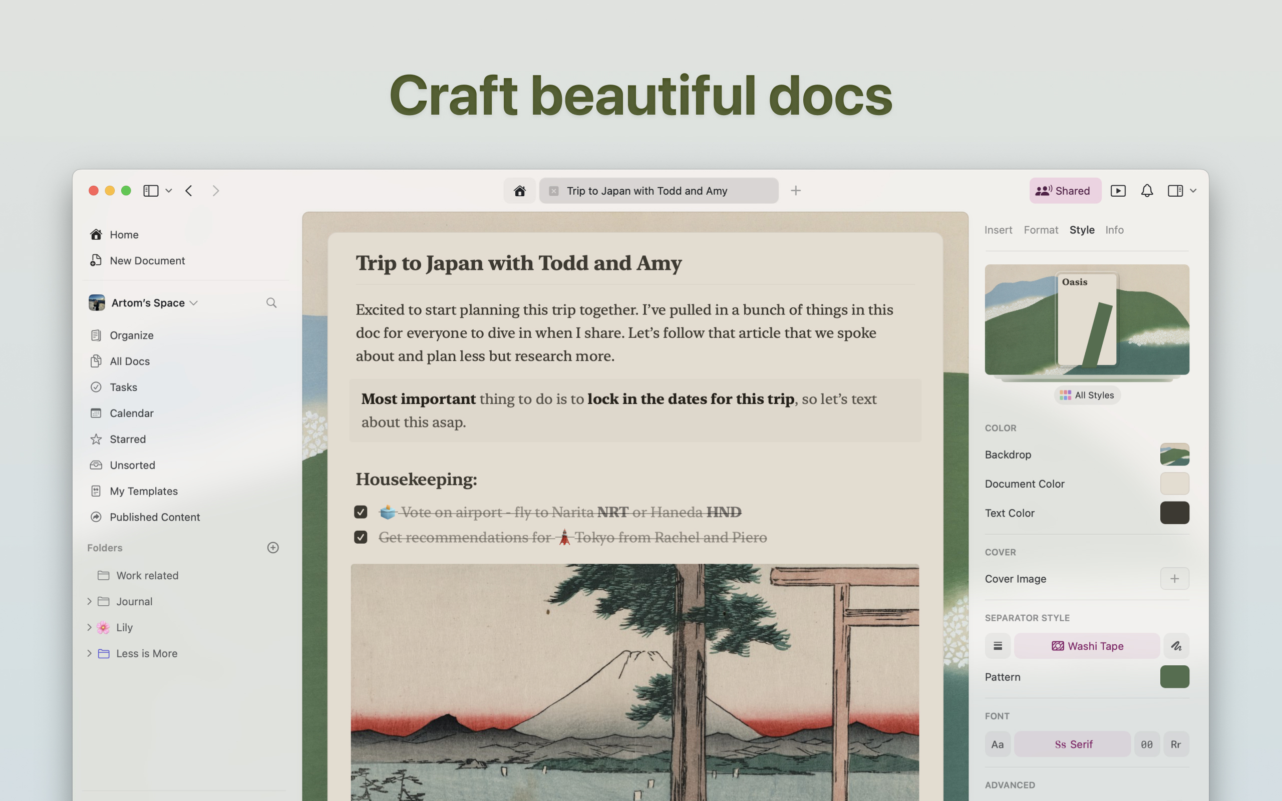 Craft on Setapp | Create and structure documents
