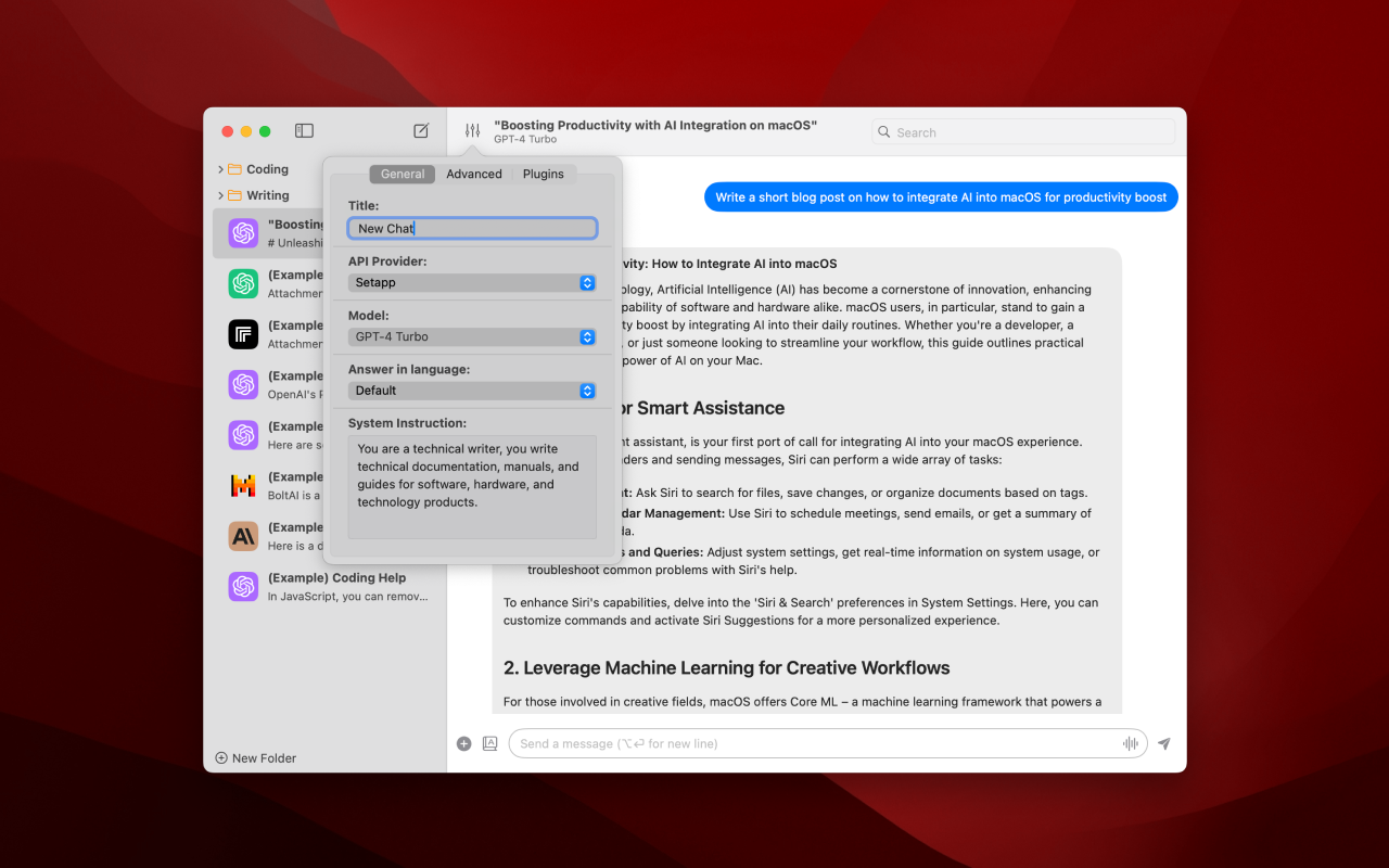 BoltAI on Setapp | Write, code, learn with AI